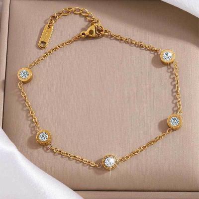 China Gold Plated Stainless Steel Jewelry Women Chain Bracelets for sale