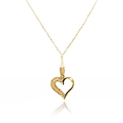 China 14K Gold Plated Bling Diamond Small Heart Shape Love Forever Necklace For Mom for sale