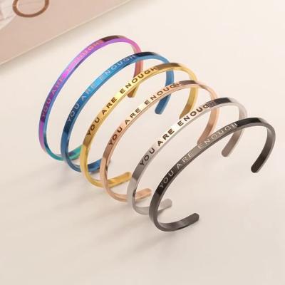 China Custom Logo 18k Stainless Steel Bracelets Women Jewelry Bracelet Bangles for sale