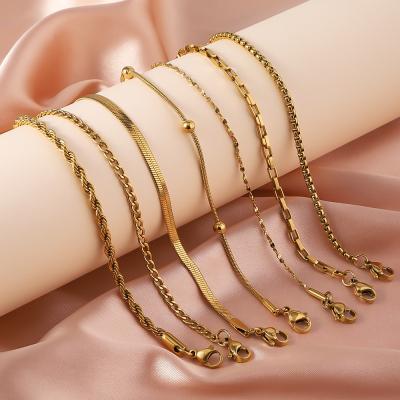 China Gold Plated Stainless Steel Bracelet Women'S Memorial Eangagement Couple Gift Bracelets for sale