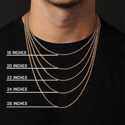 China Engagement Stainless Gold Necklace Ggold Rope Chains For Men for sale