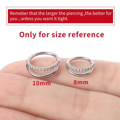 China Double Layers Titanium Nose Jewelry Earring Piercing Nose Ring Gold F136 Hinged Segment for sale