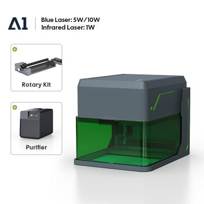 China A1 5W Mini Laser Engraver, High-speed 8000mm/min Laser Cutter, Portable Laser Engraver, Suitable For Wood, Leather, Acrylic, Painted Metal, Class 1 Mini Laser Engraver for sale