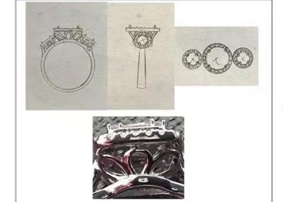 Cina Tipo di pietra RD7MM di alone 2.1ct 3 Diamond Engagement Ring Prong Setting in vendita