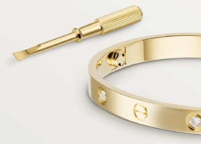 Cina oDM naturale di Diamond Love Bracelet dei gioielli dell'oro solido di 0.42ct 38.05g 18K in vendita