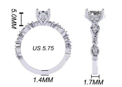 Cina oro bianco 18k Diamond Engagement Ring, ODM di 6.4mm dell'OEM ovale di Diamond Ring di forma in vendita