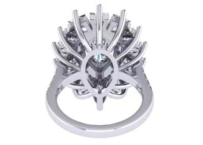 Cina il colore classico di Diamond Engagement Ring White Gold di alone di 1.5ct 49pcs ha placcato il ODM in vendita
