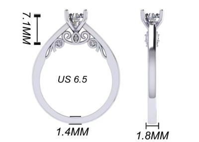 Cina Artiglio che mette la fede nuziale dell'oro bianco 18k, taglio brillante rotondo Diamond Ring del GIA 5.35mm in vendita