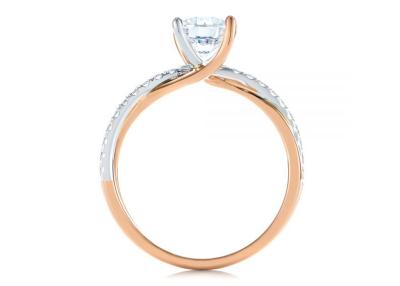 Cina Giro Criss Cross Diamond Ring Gold, 4 dimensione dell'anello di fidanzamento 6mm del forcone in vendita