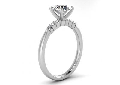 Cina dimensione del diamante 6MM di Ring Heart Shape With Lab dell'argento di 0.8ct 9K in vendita