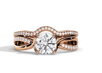 Cina colore di media di 1.25ct Rose Gold Moissanite Engagement Rings VS1 SI1 SI2 in vendita