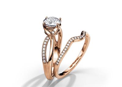 Cina colore di media di 1.25ct Rose Gold Moissanite Engagement Rings VS1 SI1 SI2 in vendita