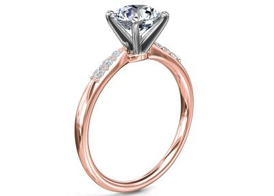 Cina Argento Ring With 3.6ct della regolazione 9K dell'artiglio intorno al diamante tagliato del laboratorio in vendita