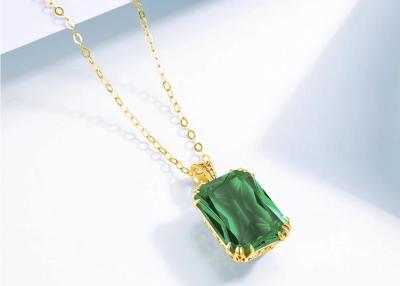 Cina Collane d'annata 2.67ct 8×10mm dell'oro 14K con Emerald Pendant naturale in vendita