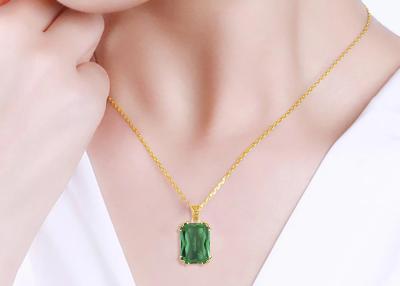 Cina Collane d'annata 2.67ct 8×10mm dell'oro 14K con Emerald Pendant naturale in vendita