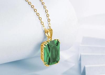 Cina Collane d'annata 2.67ct 8×10mm dell'oro 14K con Emerald Pendant naturale in vendita