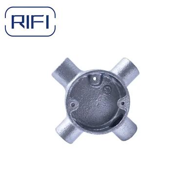 China GI Circular Junction Box 4 Way Malleable Iron Electrical Metal Enclosure Box for sale