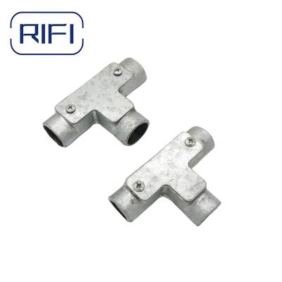 China Threaded Gi Conduit Pipe Fittings Channel 20mm Inspection Tee for sale