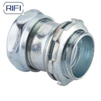 China Steel EMT Conduit Connector Coupling Electrical Cable Compression Type for sale