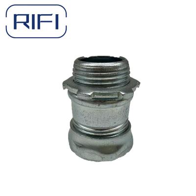 China RIFI-EMT Compression Connector Zinc Used To Join EMT To EMT Or A Enclouse for sale