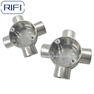 China GI Alumínio Junção caixa circular caixa de intersecção 4way 20mm,25mm,32mm Conectar GI tubo de condução for sale