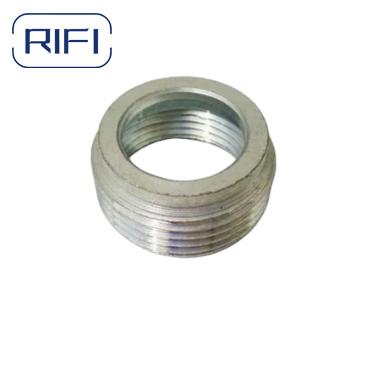 China Rigid Pipe Fittings Sliver Color 1/2'' Steel With Zinc Coating Reducing Bushing Nipple Bushing for sale