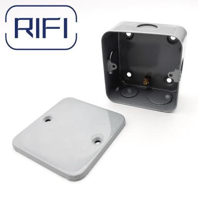 Cina Fittings per condotti elettrici in acciaio in polvere rivestiti in grigio 1 gang Superficie metallica in vendita