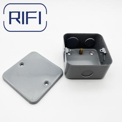 China 1-Gang 2 Gang Switched Socket  Outlet  Metal Clad In Grey Painted Surface Finish for sale