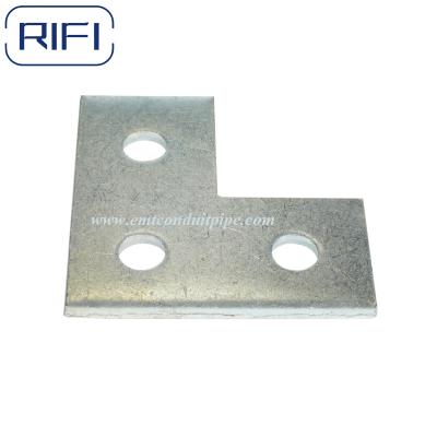 Cina Tipo L Piastra di canalizzazione 3 fori Fittings di canalizzazione unistrut Acciaio galvanizzato in vendita