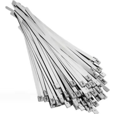 China 4.6*200mm Stainless Steel Cable Ties black or silver 304 Metal Cable Tie for sale