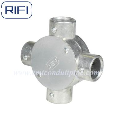 China RIFI EMT Junction Circular Box 4 Way 3 Way 2 Way Aluminum Die Cast for sale