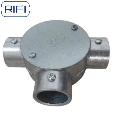 China RIFI EMT Junction Circular Box 4 Way 3 Way 2 Way Aluminum Die Cast for sale