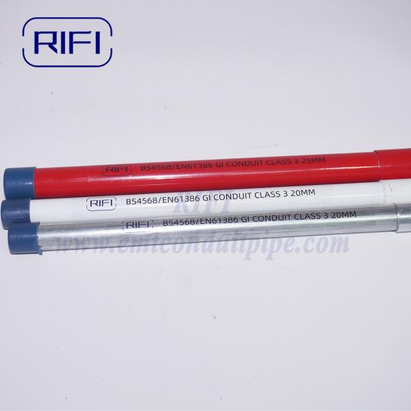 빨강/흰색/주황색 PVC 코팅 BS4568 GI 전기 전선관 (두께 1.2mm-1.6mm)