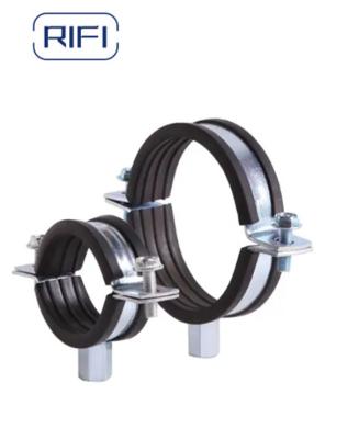 China Carbon Steel M8+M10 Metal Pipe Clamp Pipe Hanger  with EPDM Rubber for sale