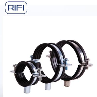 China Carbon Steel M8+M10 Metal Pipe Clamp Pipe Hanger  with EPDM Rubber for sale