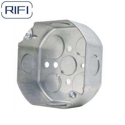 China 4 Inch Electrical Conduit Boxes Silver Octagon Steel Box Cover for sale