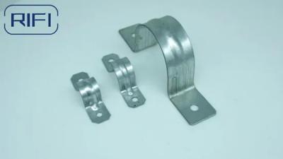 China Galvanized Steel EMT Conduit Strap 2 Hole Saddle Clamp for Wall Application 1/2"-4" Size Range for sale