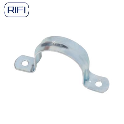 China Galvanized Steel EMT Conduit Strap 2 Hole Saddle Clamp for Wall Application 1/2"-4" Size Range for sale