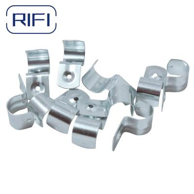 China Galvanized Steel EMT Conduit Strap 2 Hole Saddle Clamp for Wall Application 1/2"-4" Size Range for sale