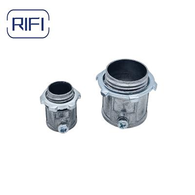 Cina Raccordi e connettori per tubi conduit EMT zincati per applicazioni a parete con collegamento a scatola elettrica in dimensioni da 1/2"-4" in vendita