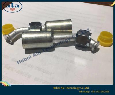 China #6 #8 #10 #12 Al joint with iron jacket ac fitting Female Flare Auto AC hose fittings 45 DEGREE AC hose end connector for sale