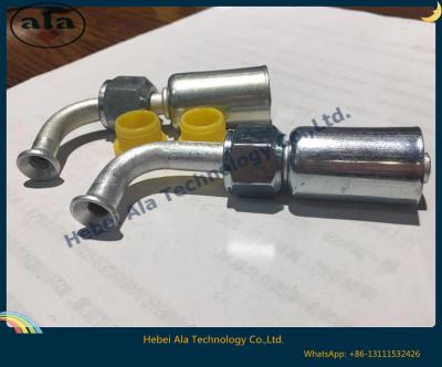 China #6 #8 #10 #12 Al joint with iron jacket ac fitting Female Flare Auto AC hose fitting 90 DEGREE AC HOSE CONNECTOR for sale