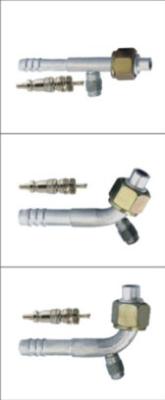China #6 #8 #10 #12 Al joint with R12 valve (Female O-Ring)/Straight 45° 90°Shape / auto air conditioning hose fitting for sale