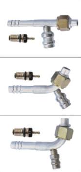 China #6 #8 #10 #12 Al joint with R134a high & low pressure valve ( Female O-Ring) / auto air conditioning hose fitting for sale