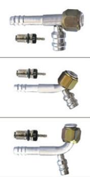 China #6 #8 #10 #12 Al joint with R134a high & low pressure valve( Female Flare)/ auto air conditioning hose fitting for sale