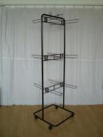 China 2 Ways Wire Metal Floor Display Stands With Casters Knock Down Structure for sale