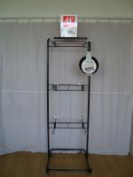 China 2 Ways Wire Metal Floor Display Stands With Casters Knock Down Structure for sale