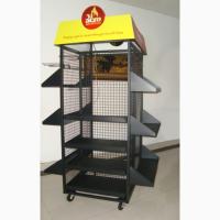 China Floor Standing 4 Sides Gridwall Branded Display Stands for sale