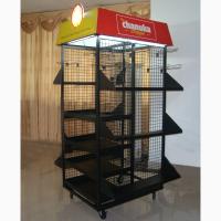 China Floor Standing 4 Sides Gridwall Branded Display Stands for sale