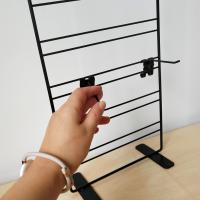 China Wire Grid Wall Metal Table Top Display Stands With Adjustable Hooks 2 Sides for sale